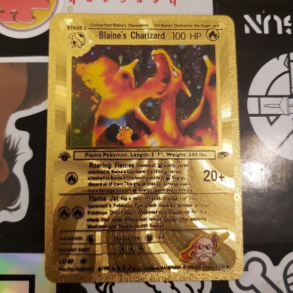 Other | 1st Edition Blaines Charizard Gold Foil Card With No Damage Nm ...